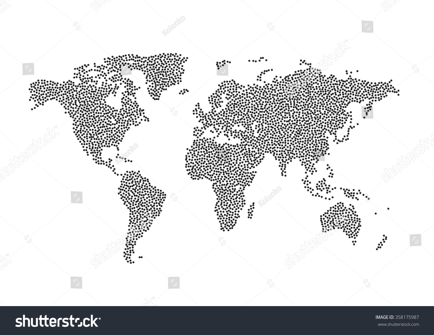 World Map Dot Illustration Halftone Dotwork Stock Vector (Royalty Free ...