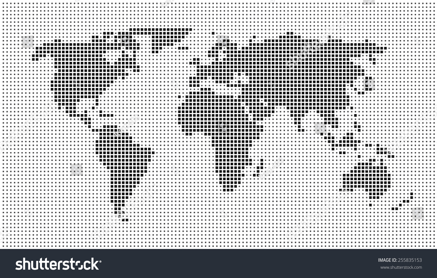 World Map Dots Scaled Black Dots: vector de stock (libre de regalías ...