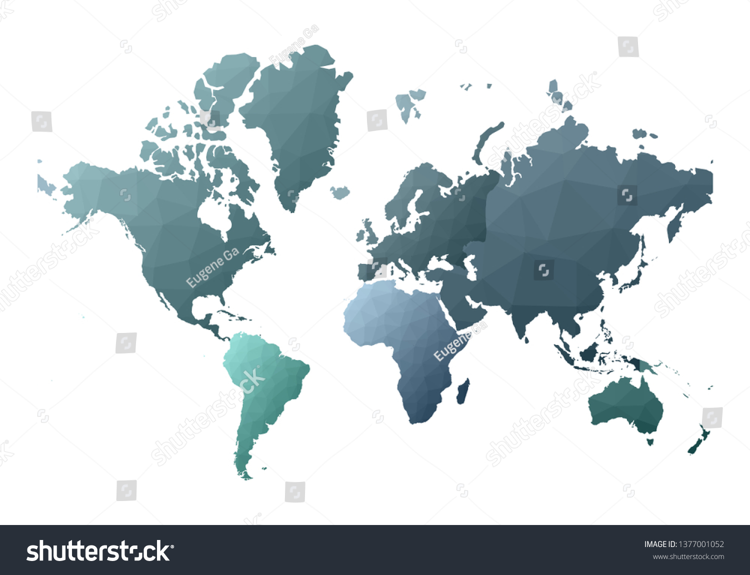 World Map Elegant Low Poly Style Stock Vector (Royalty Free) 1377001052 ...