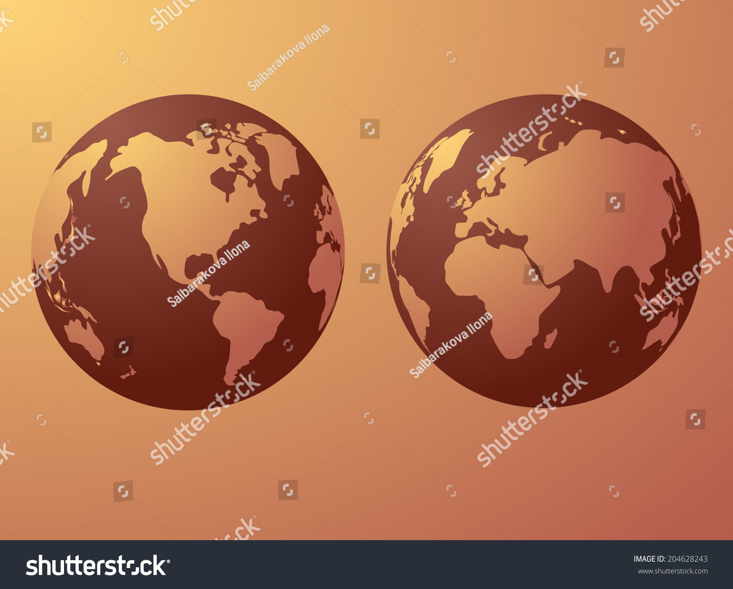 World Map Globe Background Eastern Western 스톡 벡터(로열티 프리) 204628243 ...