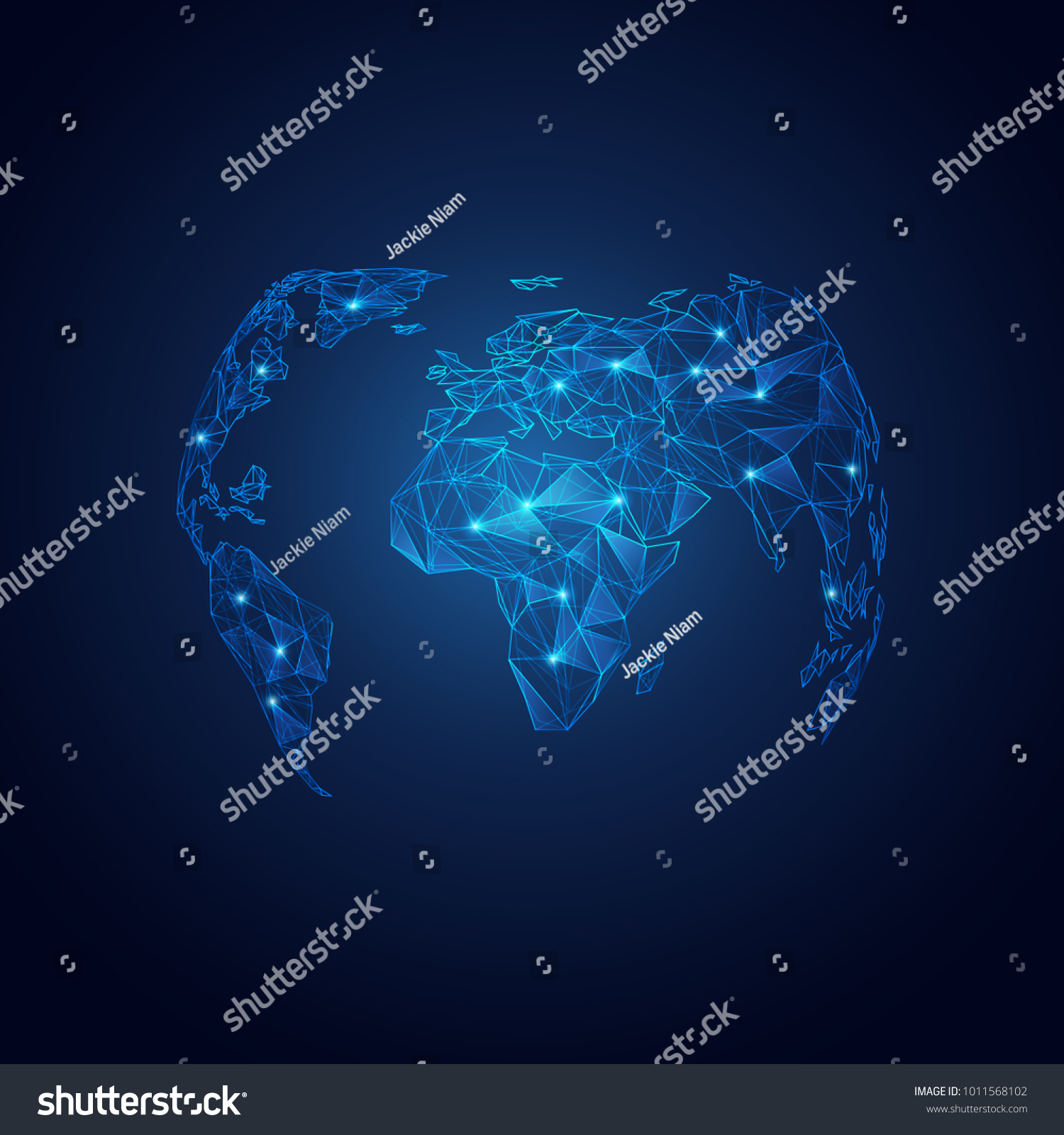 World Map Globe Wireframe Style Polygon Stock Vector (Royalty Free ...