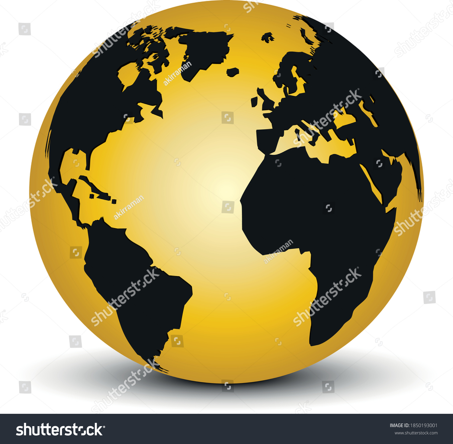 mapa mundial, esfera dorada en vector: vector de stock (libre de ...