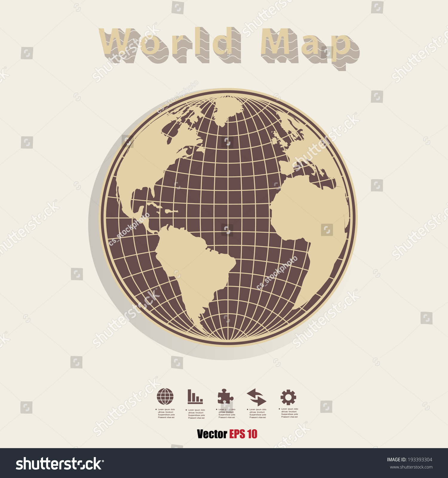 World Map Graphics Design Stock Vector (Royalty Free) 193393304