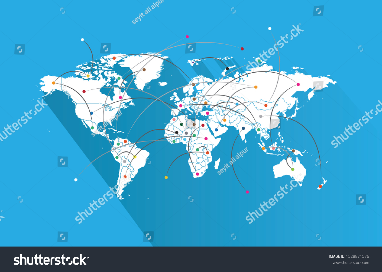Stock vektor „World Map Highly Detailed Vector Illustration“ (bez ...