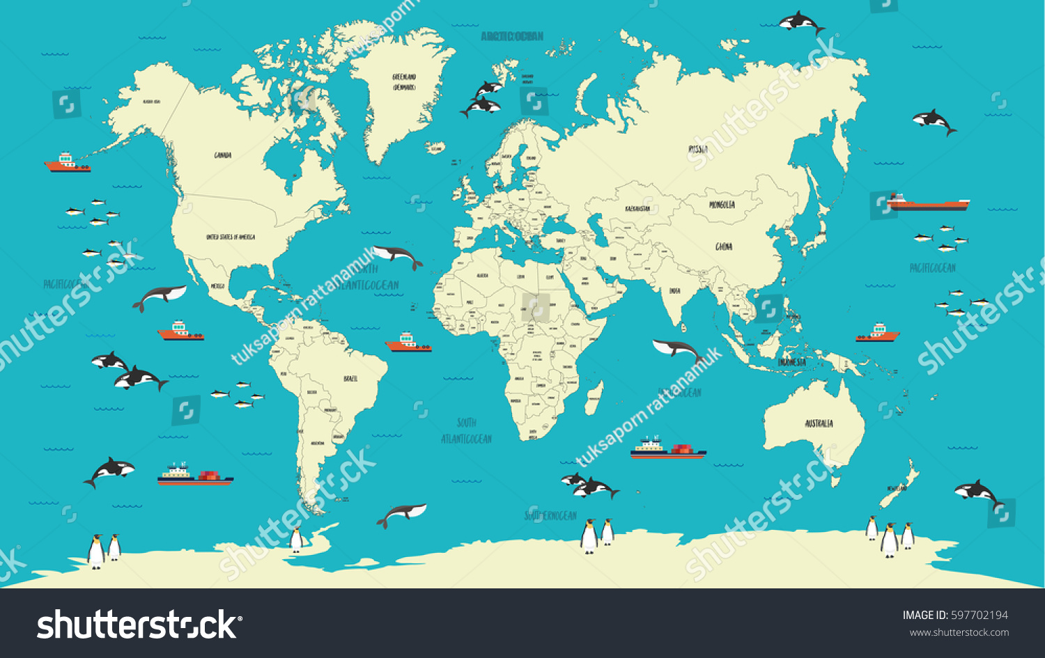 World Map Highly Detailed Vector Illustration Stock Vector (Royalty ...