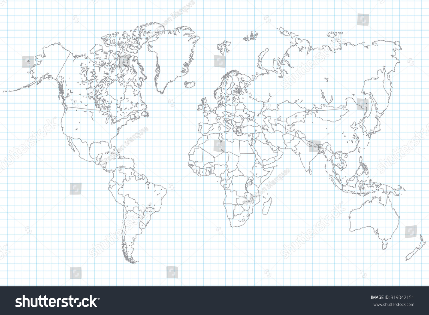 World Map Illusration On School Graph: เวกเตอร์สต็อก (ปลอดค่าลิขสิทธิ์ ...