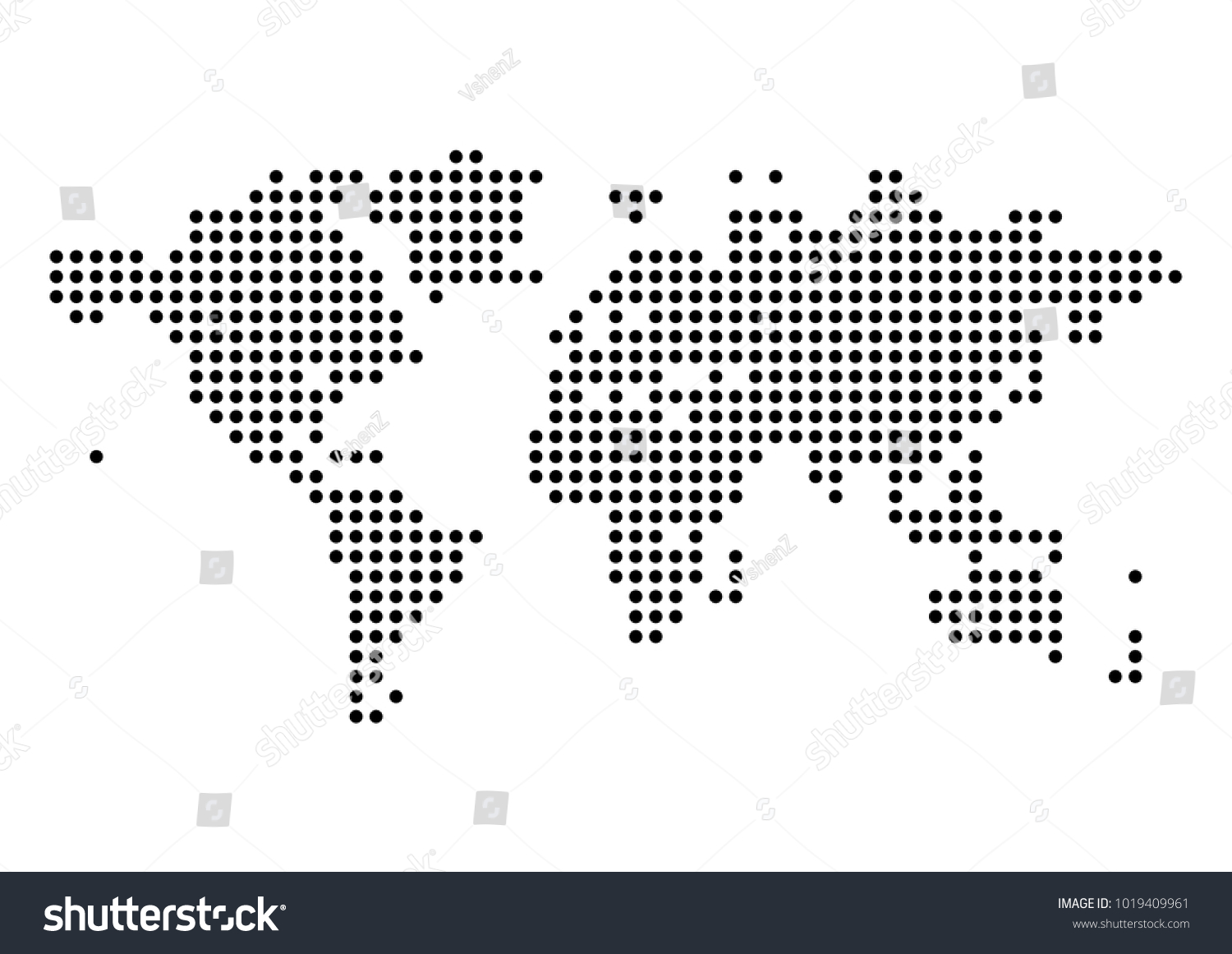 World Map Illustration Dots Isolated Vector Stock Vector (Royalty Free ...