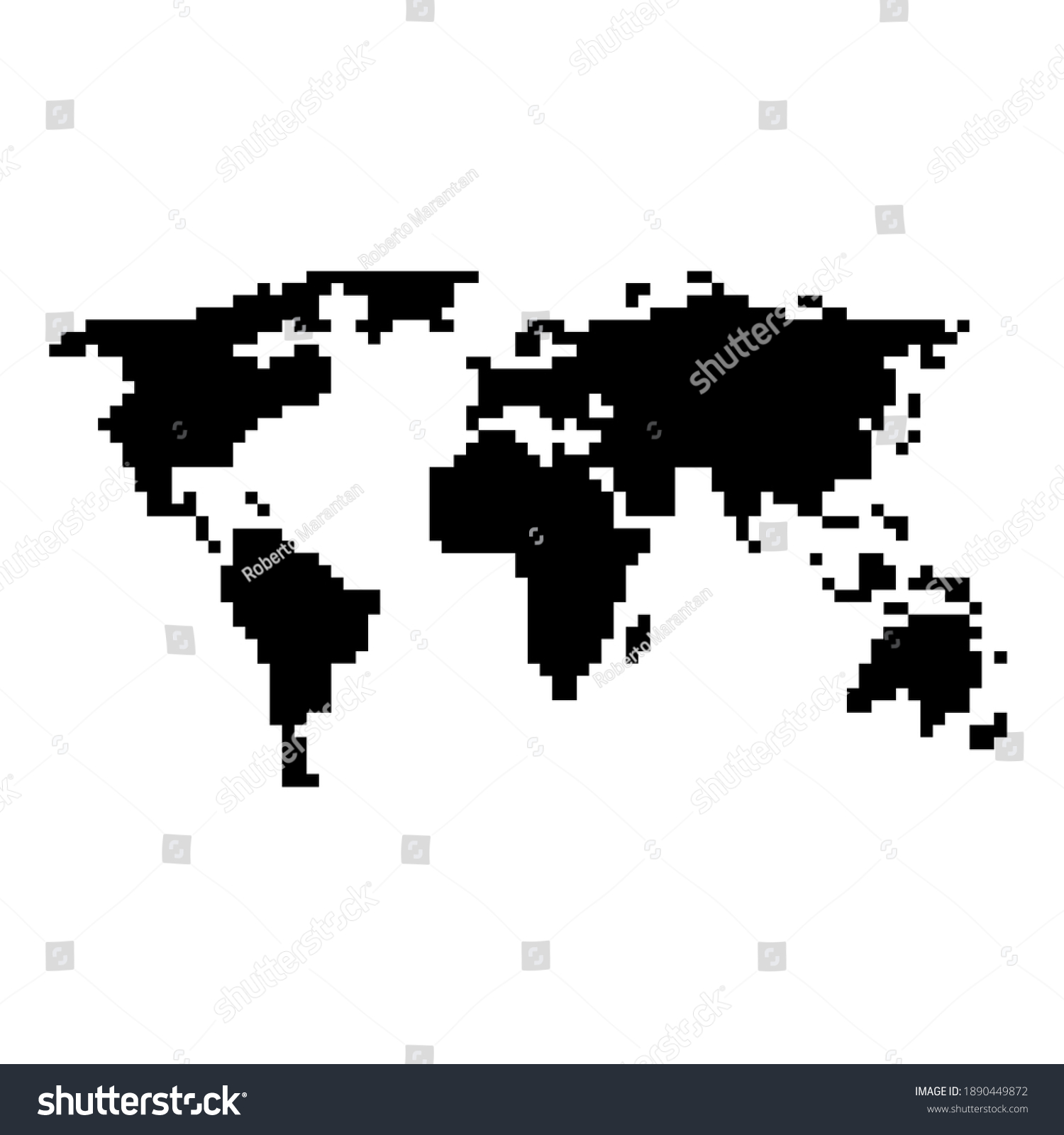 World Map 8bit Pixel Art Style 库存矢量图（免版税）1890449872 | Shutterstock
