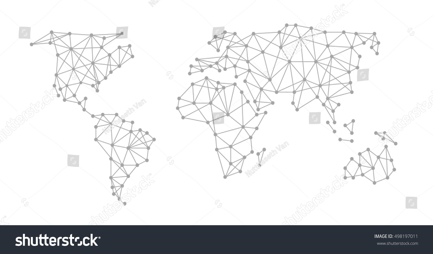 World Map Line Stock Vector (Royalty Free) 498197011