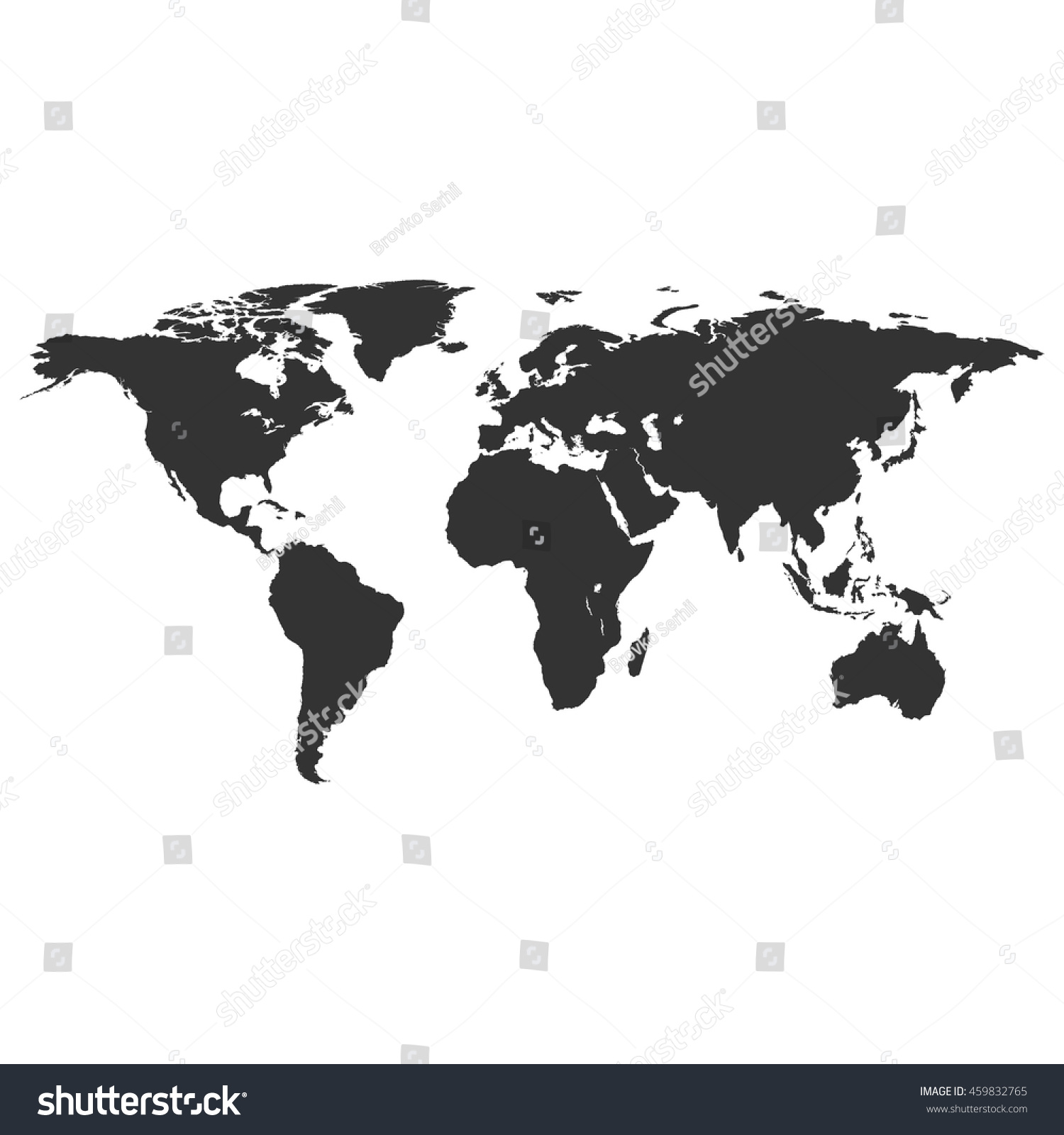 World Map Silhouette Stock Vector (Royalty Free) 459832765 | Shutterstock
