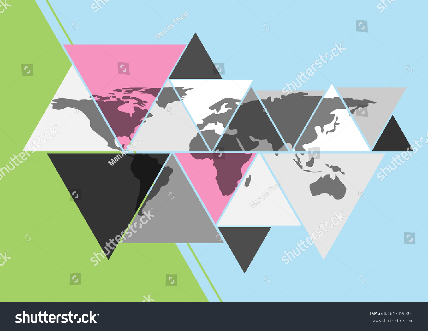 World Map Triangle Shapegeometric Abstract Backgroundvector Stock ...