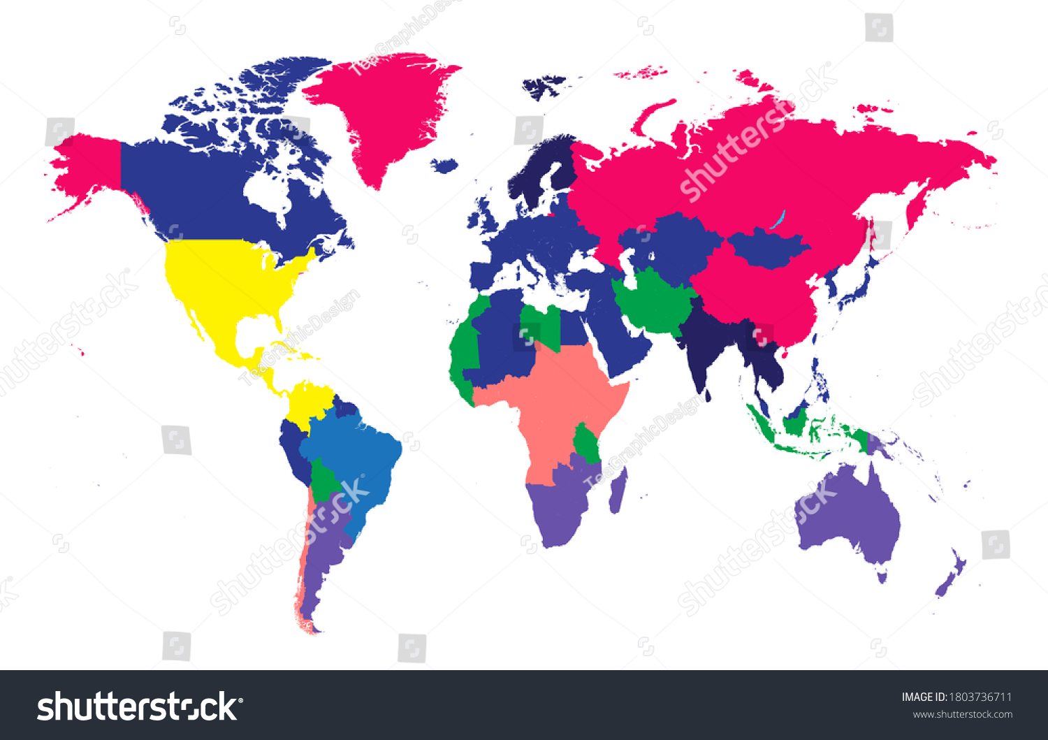 World Map Info Graphic Colorful Borders Stock Vector (Royalty Free ...