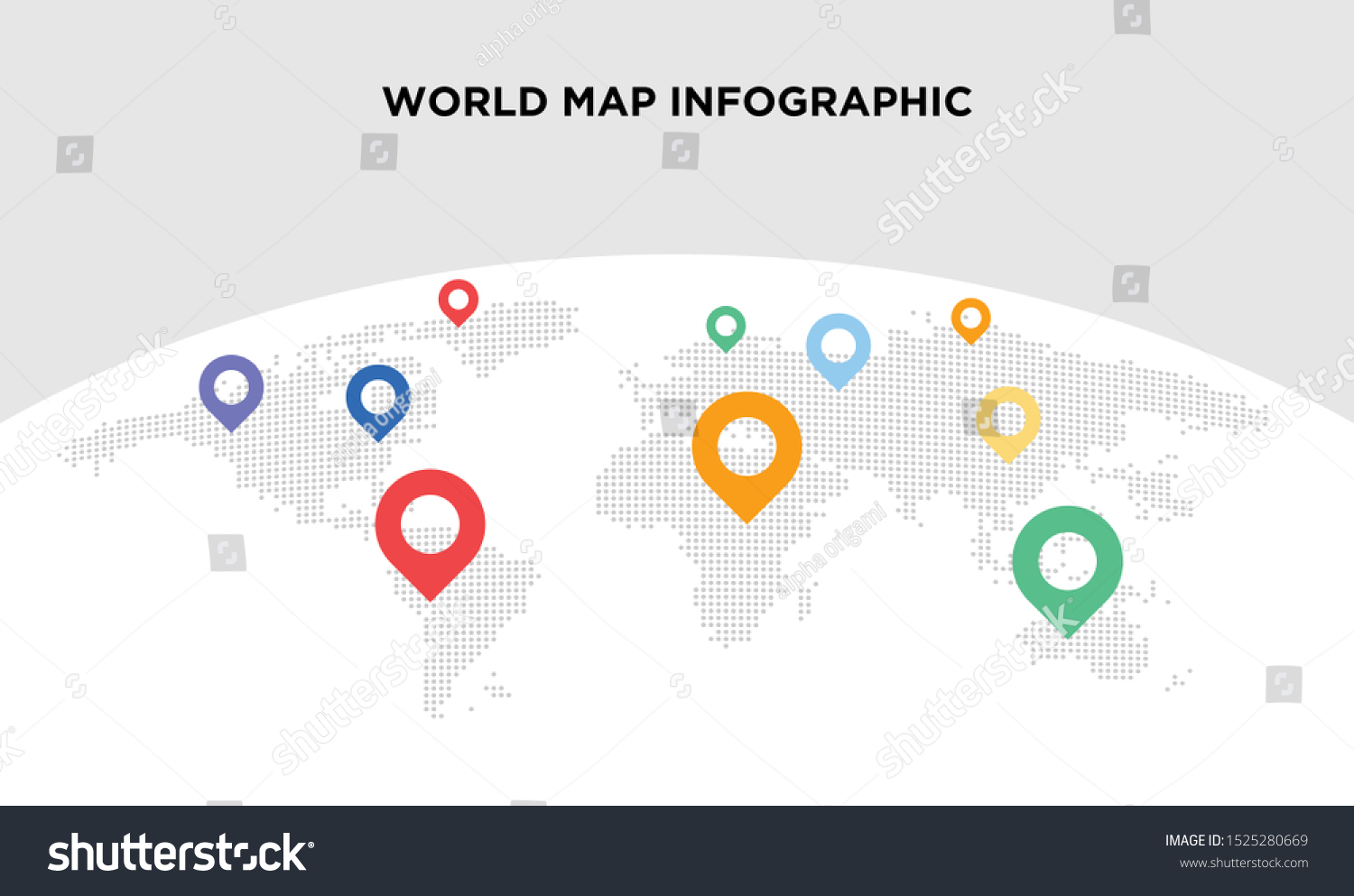 World Map Info Graphic Location Stock Vector (Royalty Free) 1525280669 ...