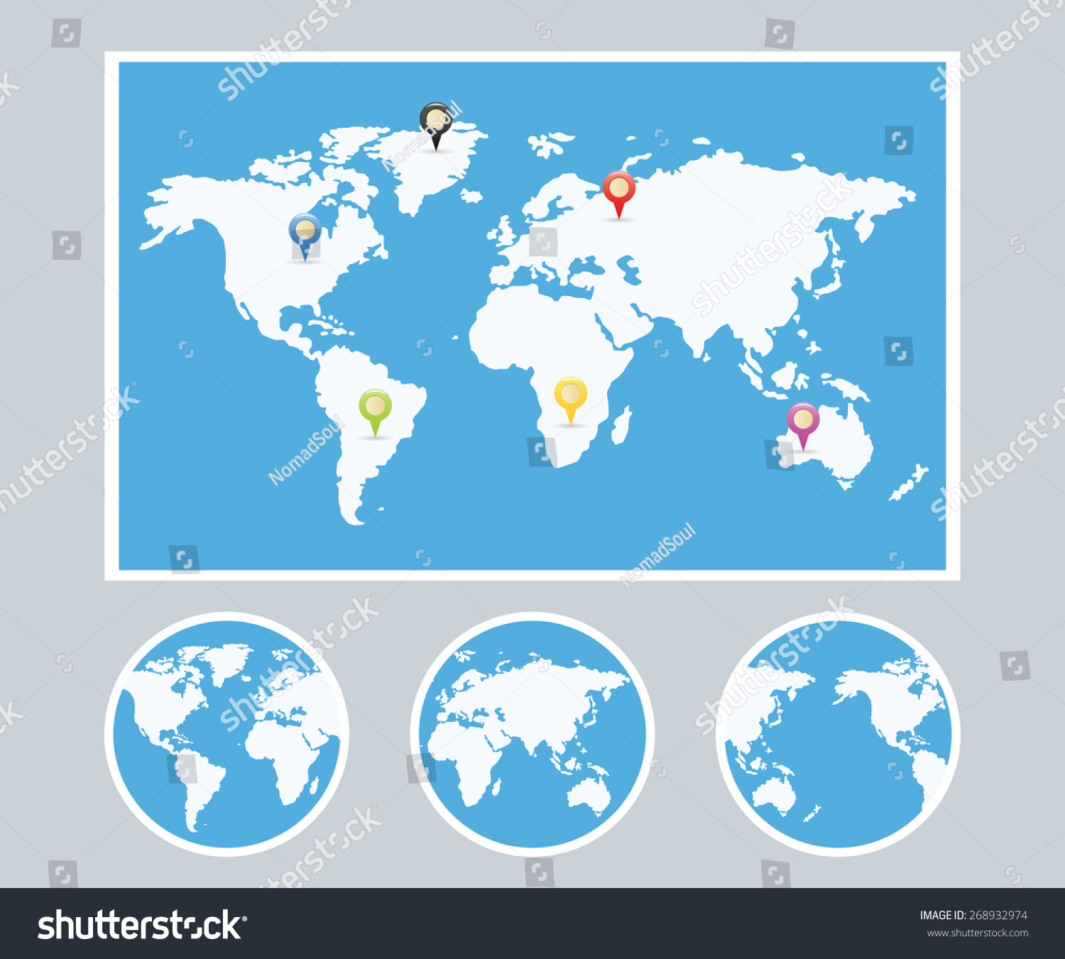 World Map Infographic Style Set Stock Vector (Royalty Free) 268932974 ...