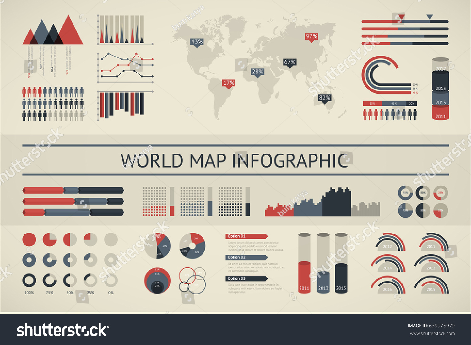 World Map Infographic Vector Illustration: vector de stock (libre de ...