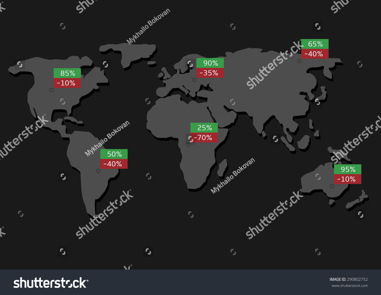 World Map Infographic Vector Illustration Statistic Stock Vector ...