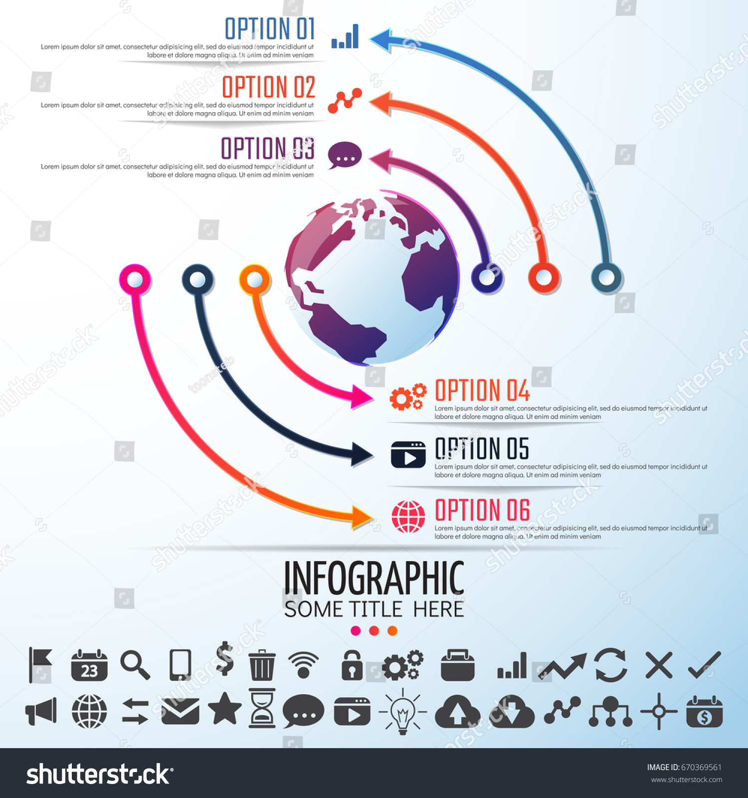 World Map Infographics Design Templatevector Illustration Stock Vector ...