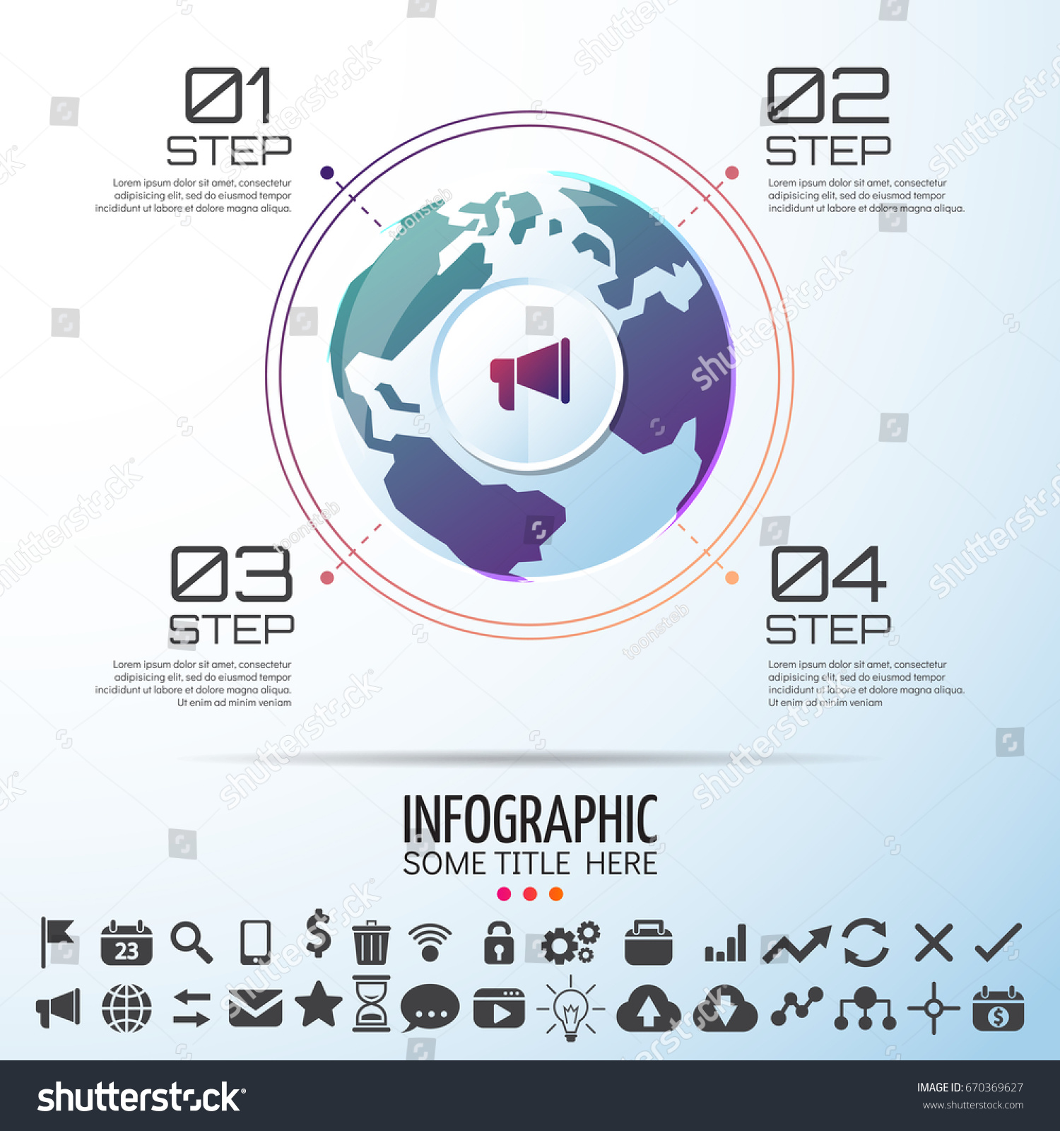 World Map Infographics Design Templatevector Illustration Stock Vector ...