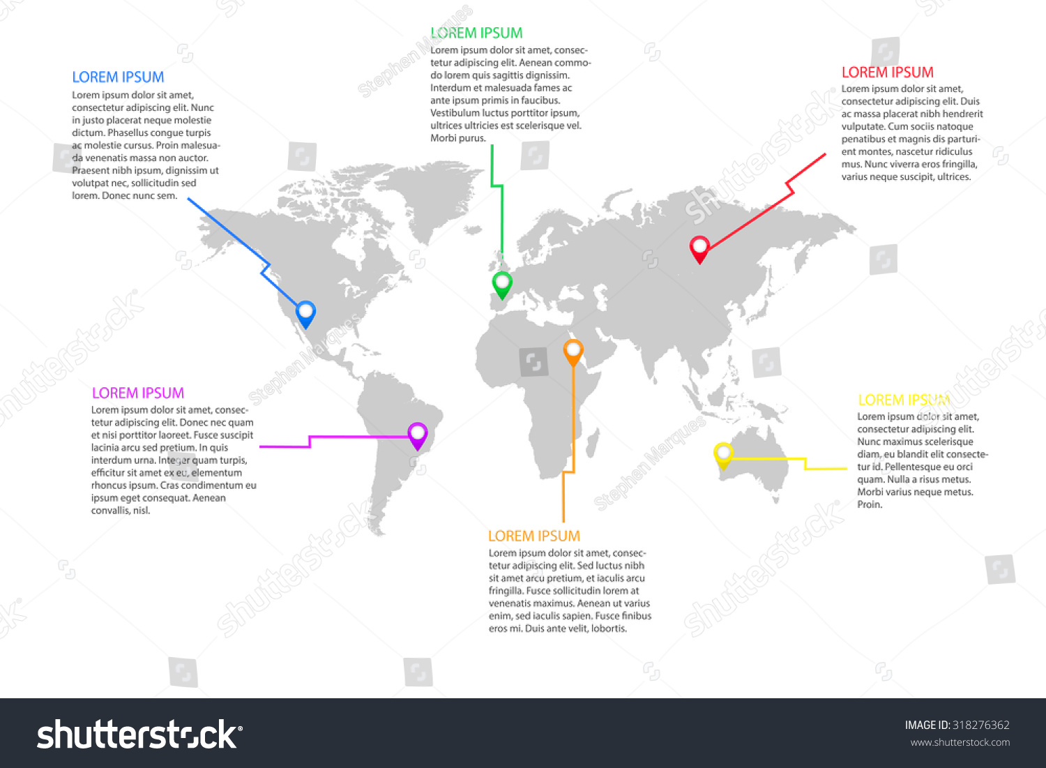 World Map Infographics Illustration Stock Vector (Royalty Free) 318276362