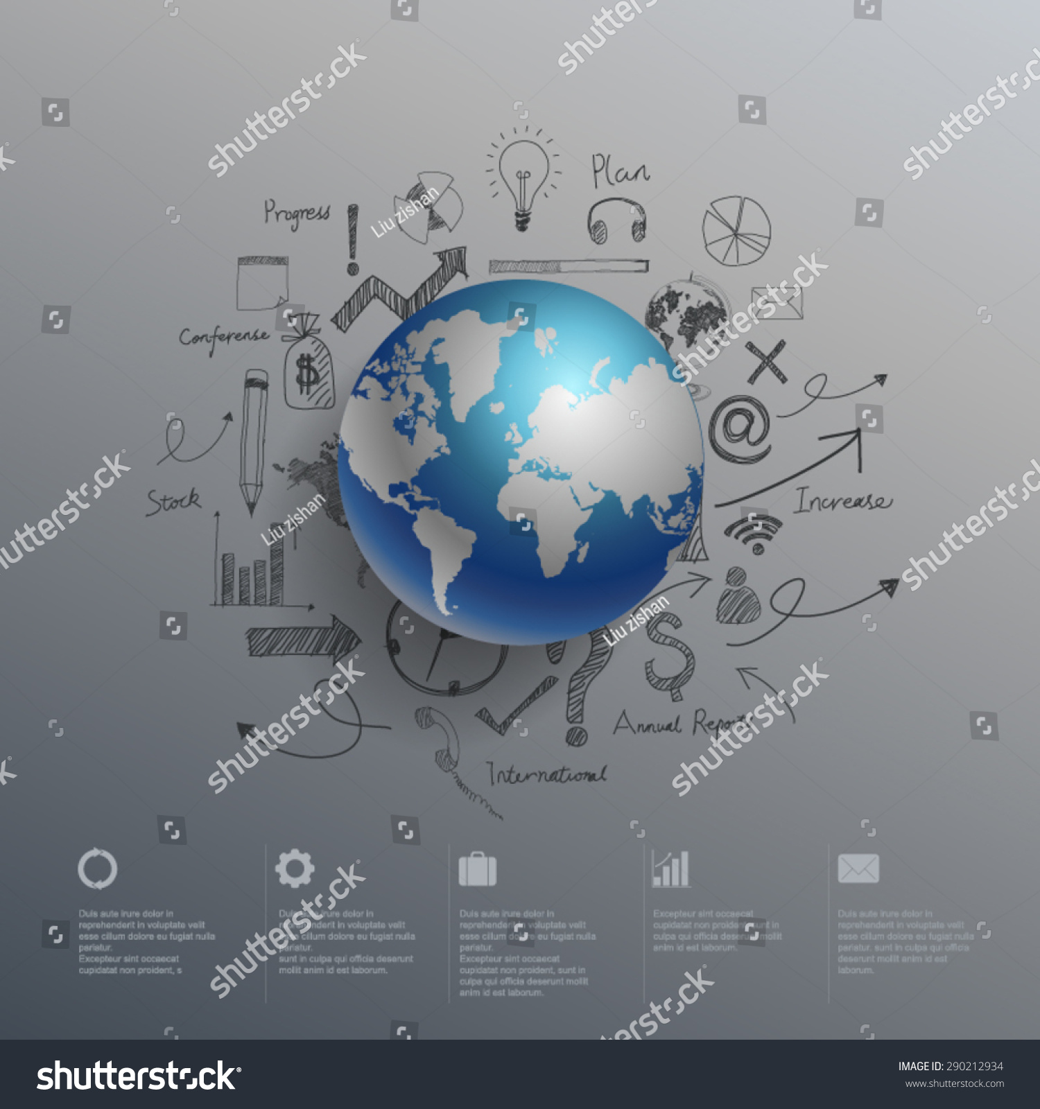 World Map Infographics Illustrationvector Eps10: เวกเตอร์สต็อก (ปลอดค่า ...