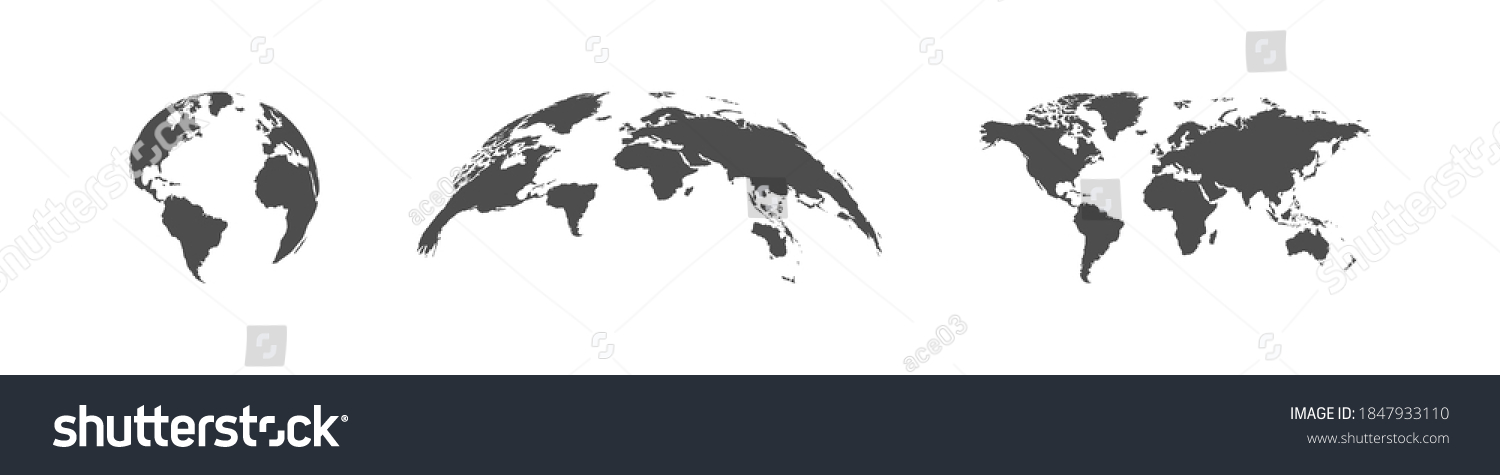 World Map Isolated Earth Globe Vector Stock Vector (Royalty Free ...