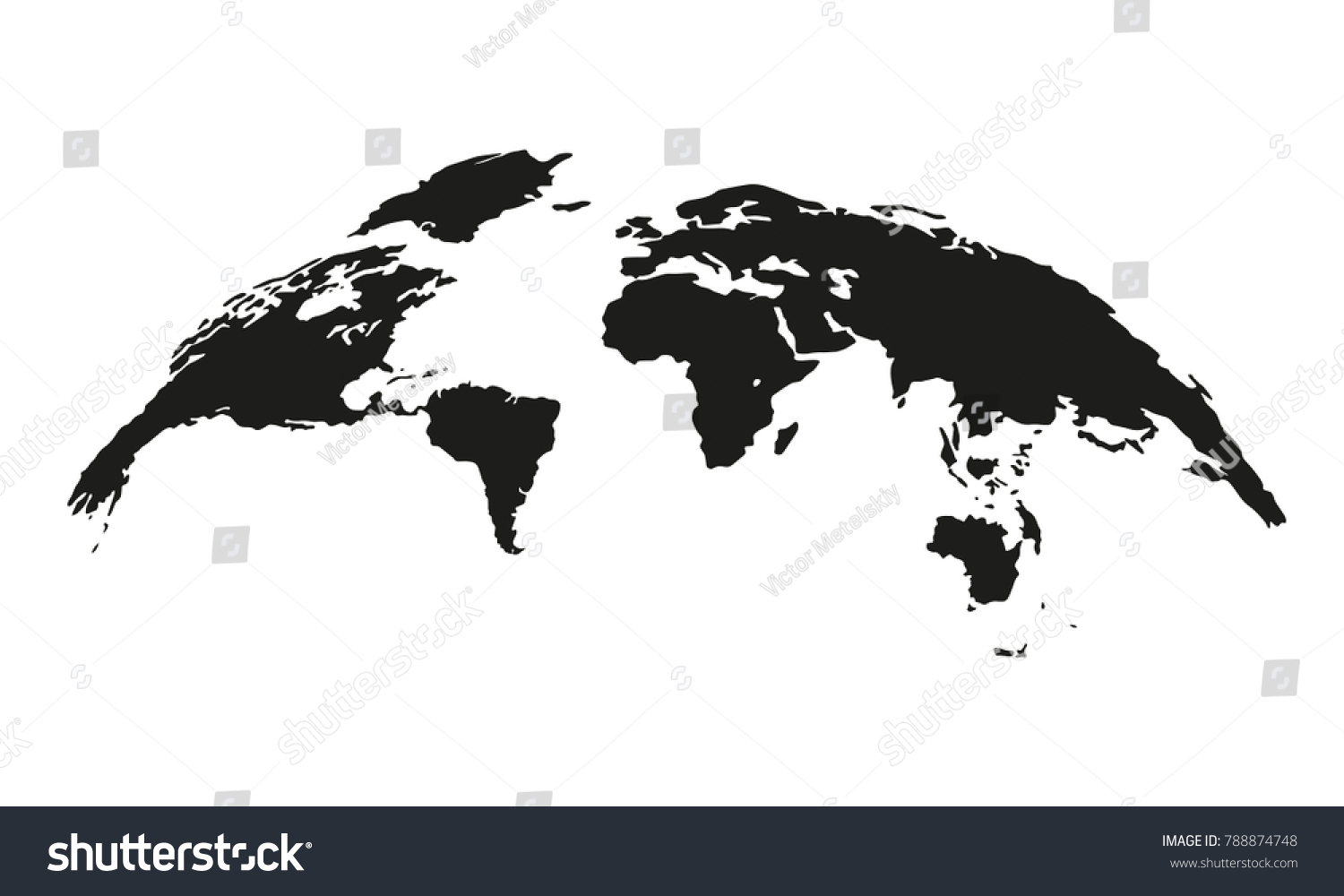 World Map Isolated On White Background 库存矢量图（免版税）788874748 | Shutterstock