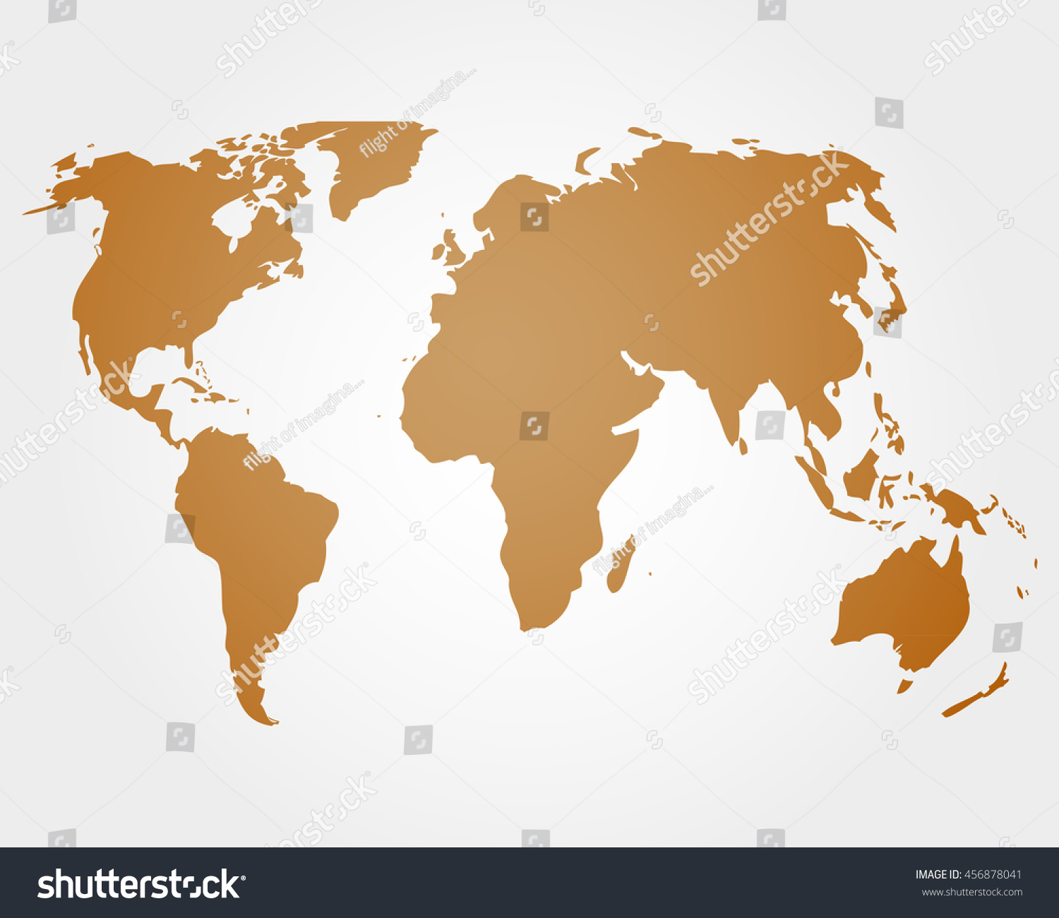 World Map Isolated On White Vector Stock Vector (Royalty Free) 456878041
