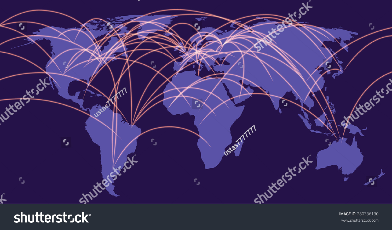 World Map Light Line Contour Stock Vector (Royalty Free) 280336130