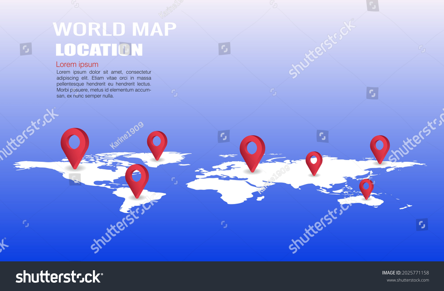 World Map Location Vector Illustration Stock Vector (Royalty Free ...