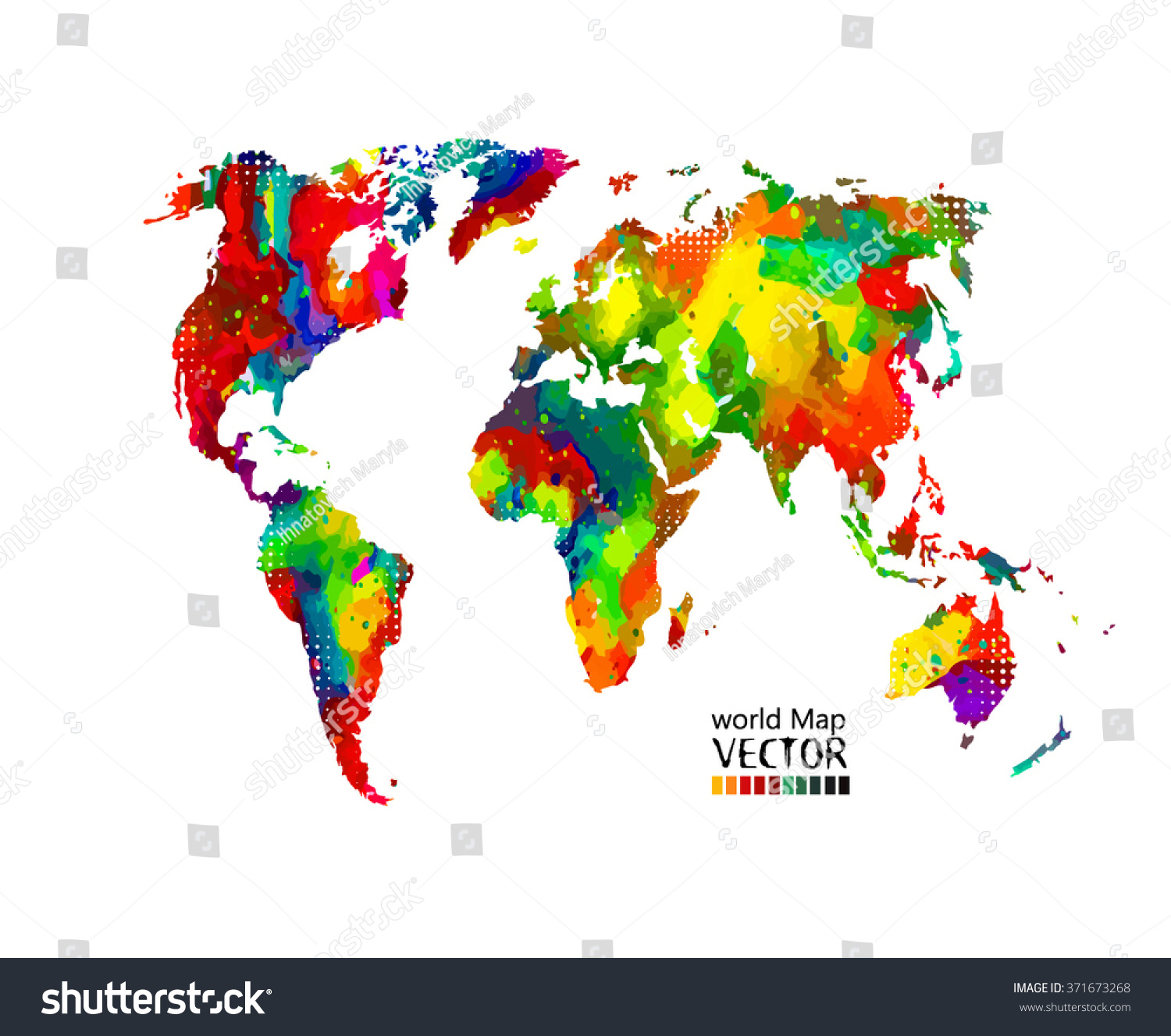 World Map Paint Vector: vector de stock (libre de regalías) 371673268