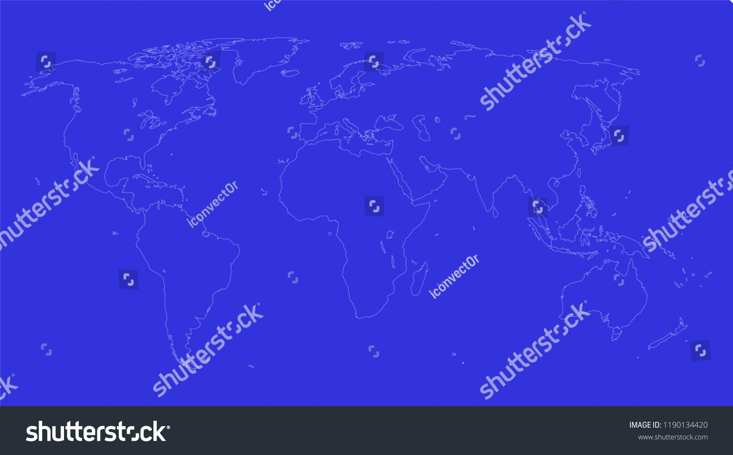 World Map Outline Vector Illustration Stock Vector (Royalty Free ...