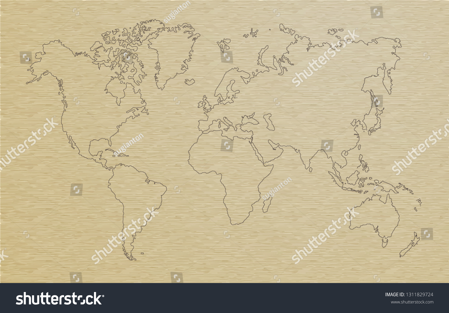 World Map Paper Art Illustrator Vector Stock-vektor (royaltyfri) 1311829724