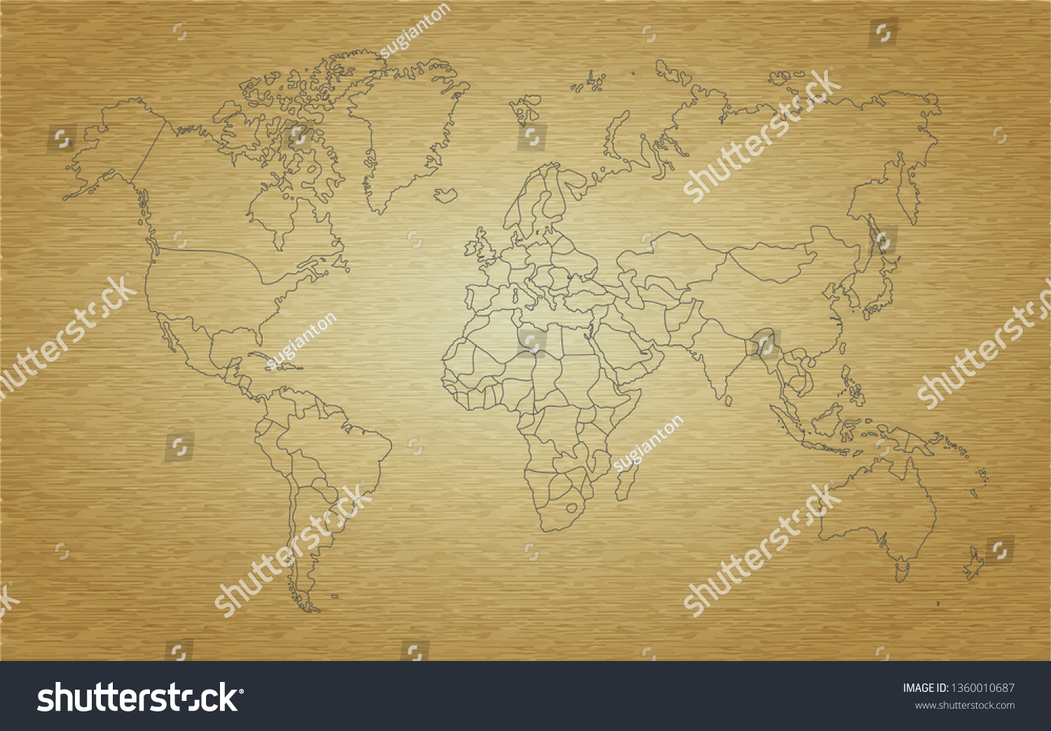 World Map Paper Art Vector Stock Vector (Royalty Free) 1360010687 ...
