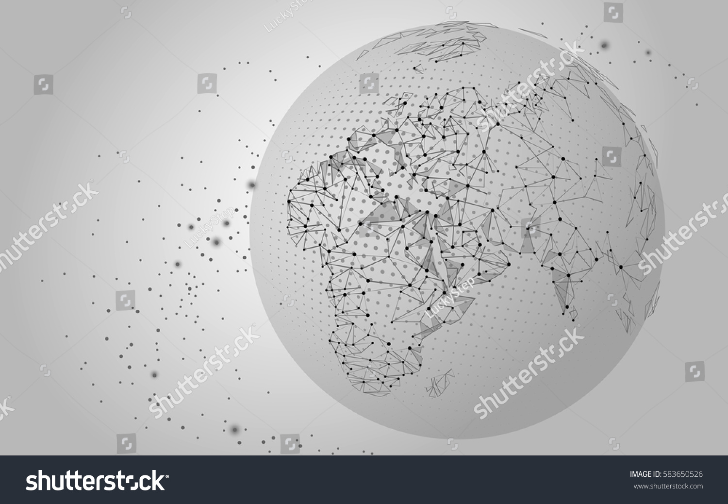 World Map Point Line Composition Global: เวกเตอร์สต็อก (ปลอดค่า ...