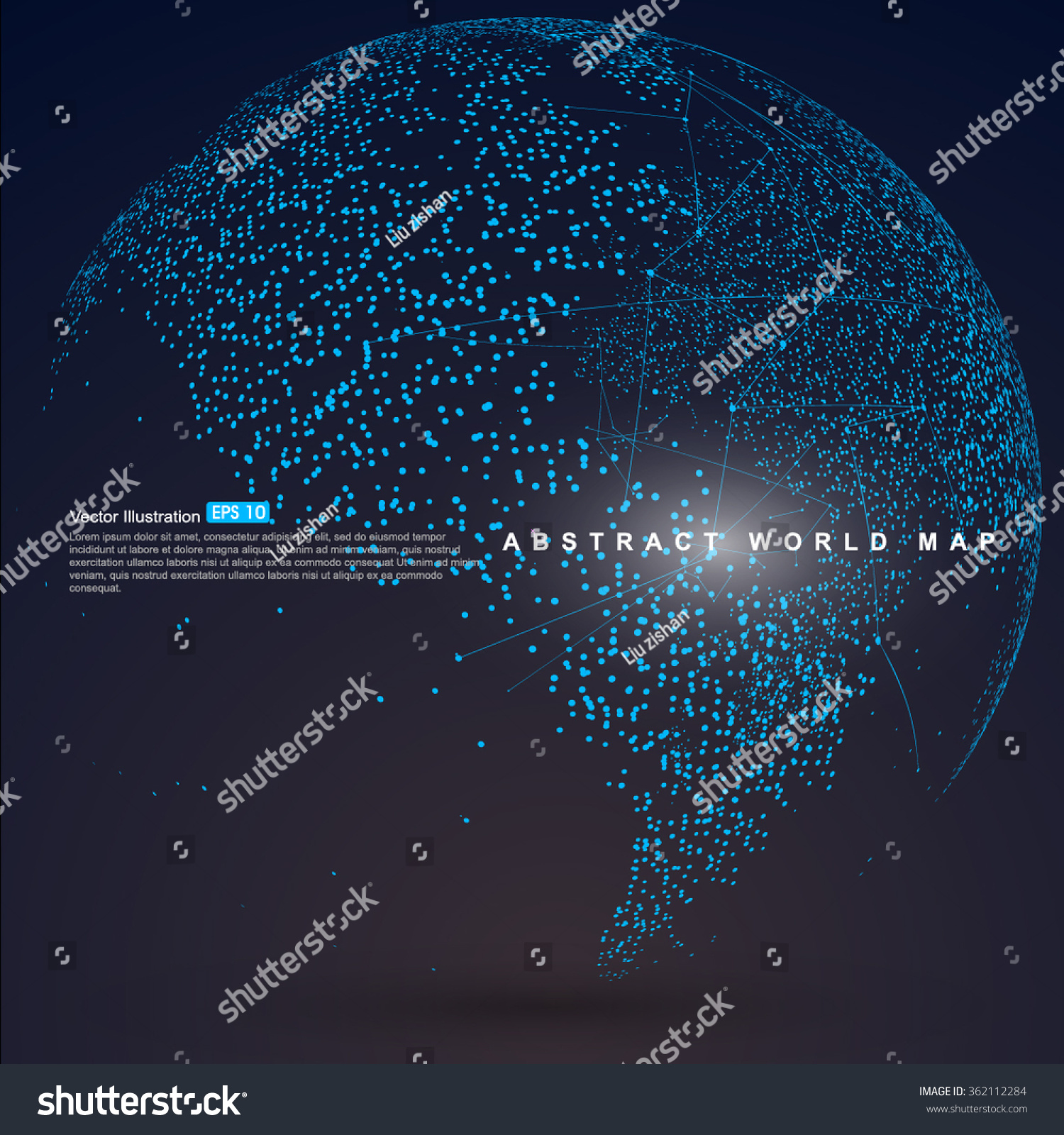 World Map Point Line Composition Representing: เวกเตอร์สต็อก (ปลอดค่า ...
