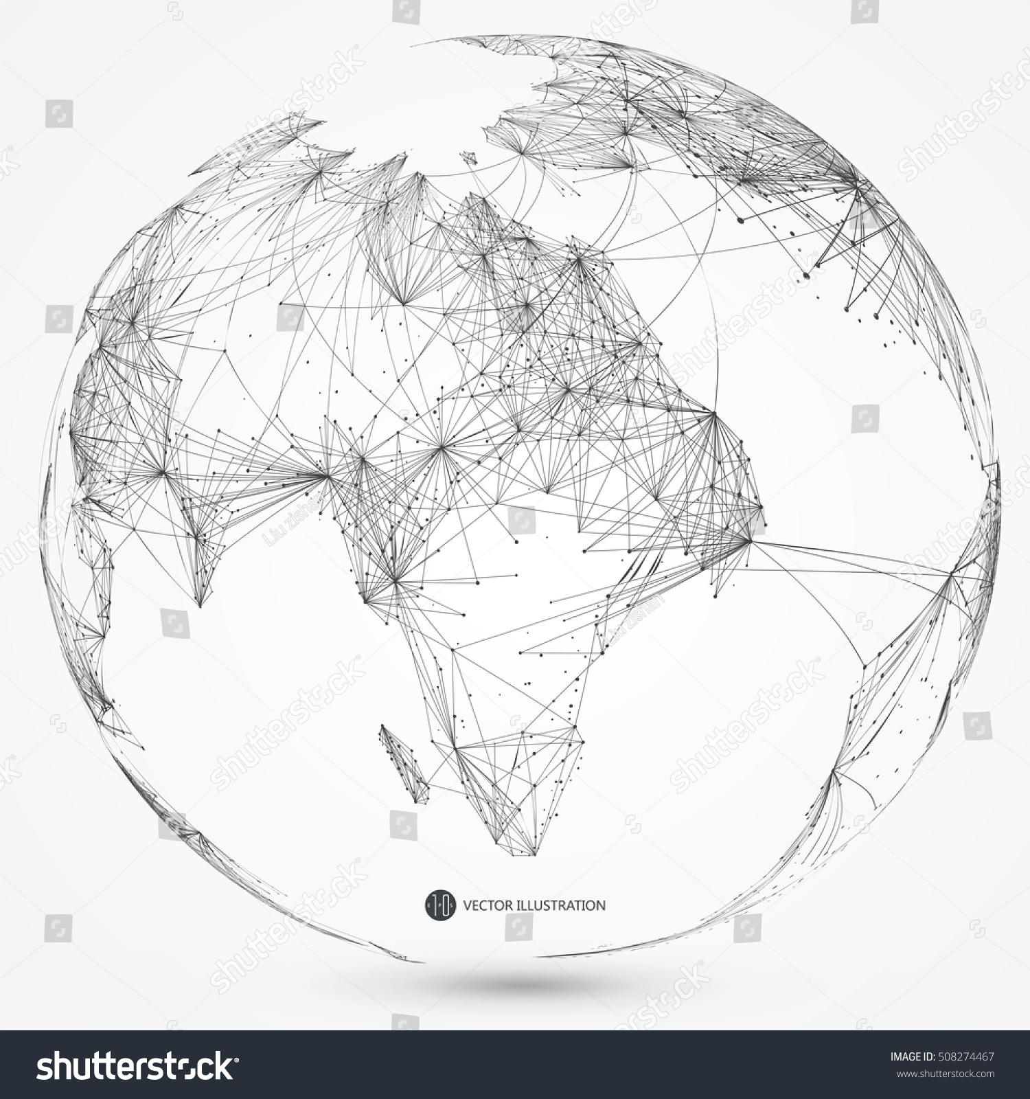 World Map Point Line Composition Representing Stock Vector (Royalty ...