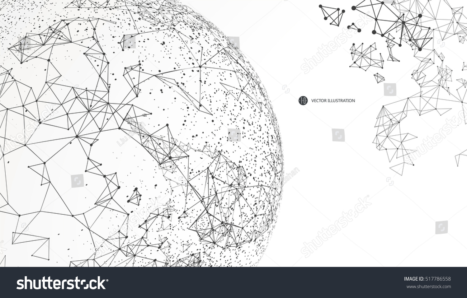 Point, ligne, composition de la carte : image vectorielle de stock ...