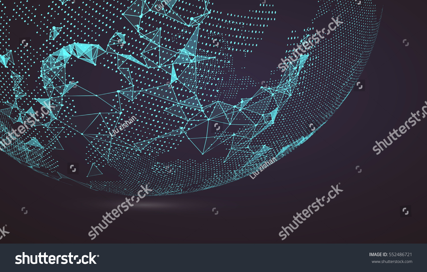 World Map Point Line Composition Representing Stock Vector (Royalty ...