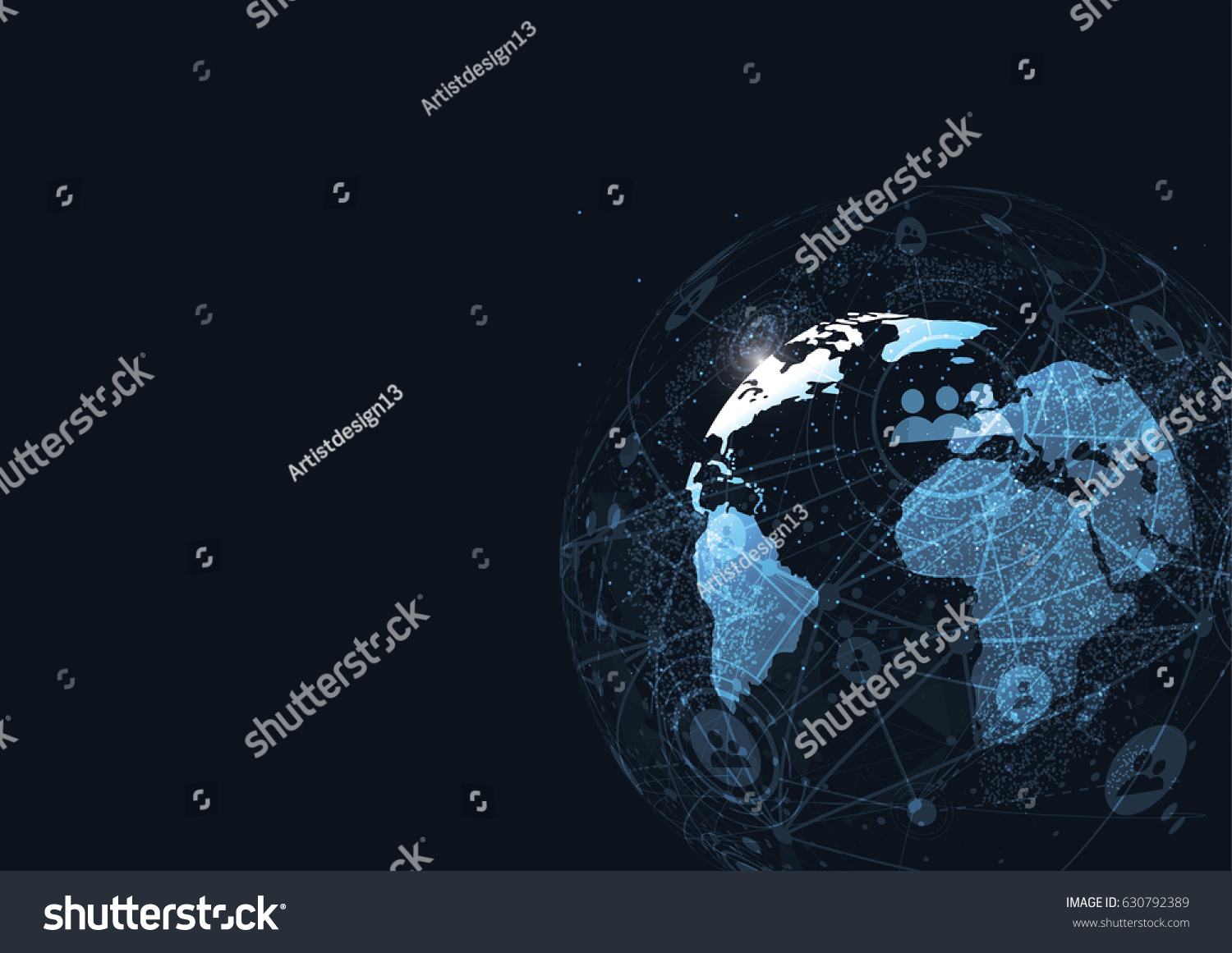 World Map Point Line Composition Representing: vector de stock (libre ...