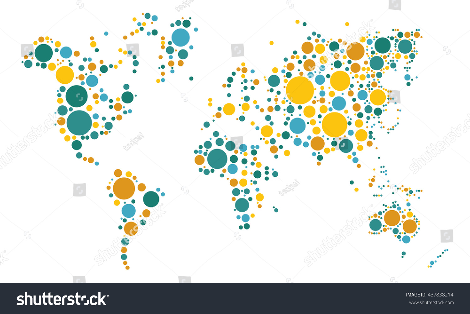 World Map Shape Vector Design By Stock Vector (Royalty Free) 437838214 ...