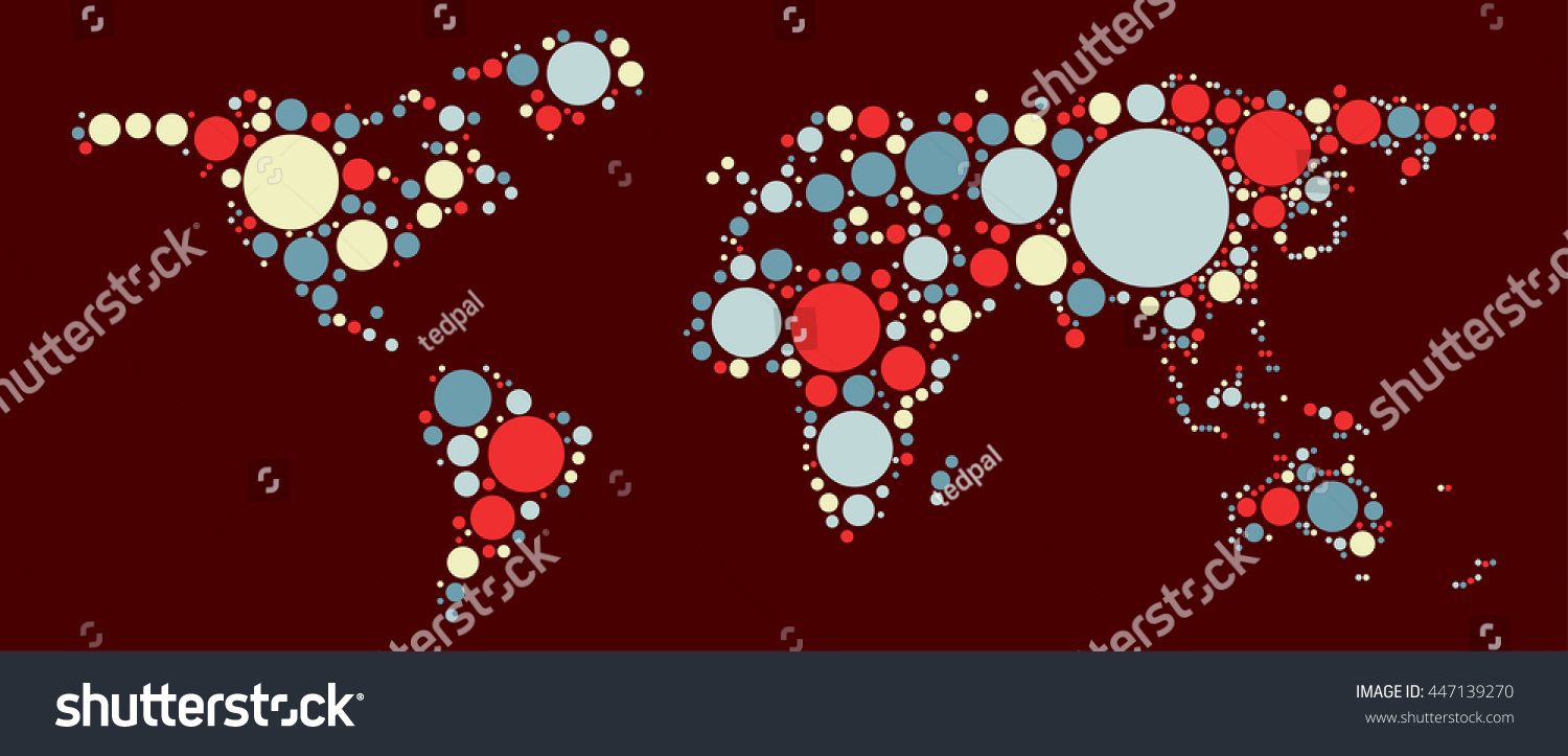 World Map Shape Vector Design By Stock Vector (Royalty Free) 447139270