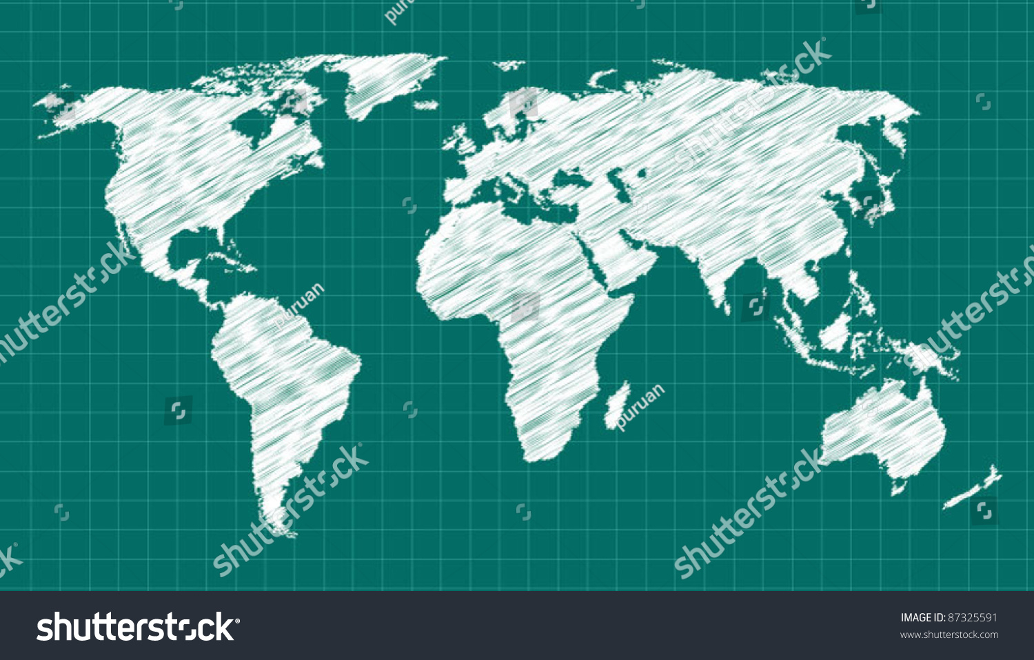 World Map Sketch Stock Vector (Royalty Free) 87325591