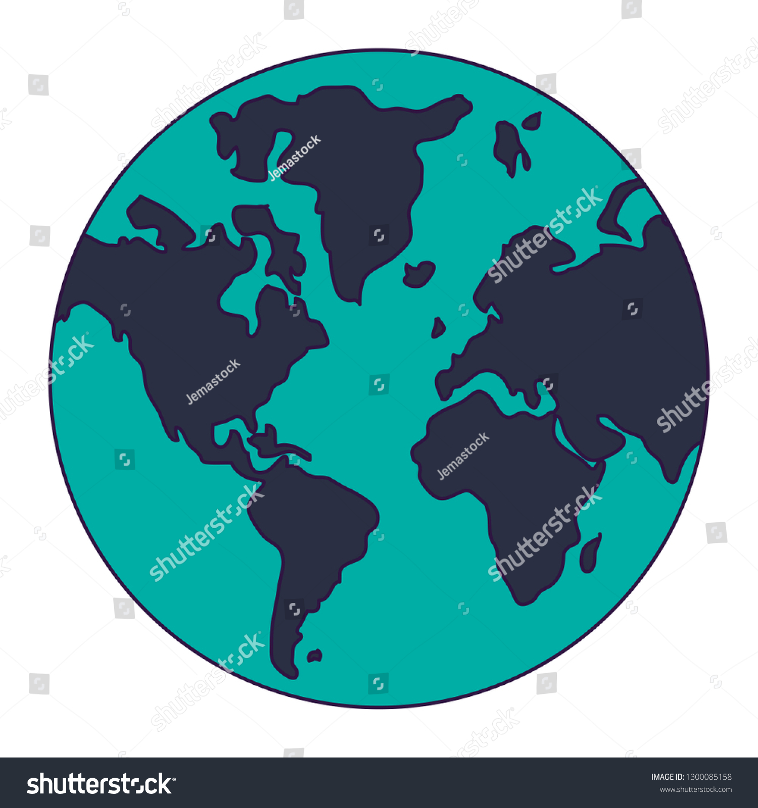 World Map Symbol Isolated Stock Vector (Royalty Free) 1300085158 ...