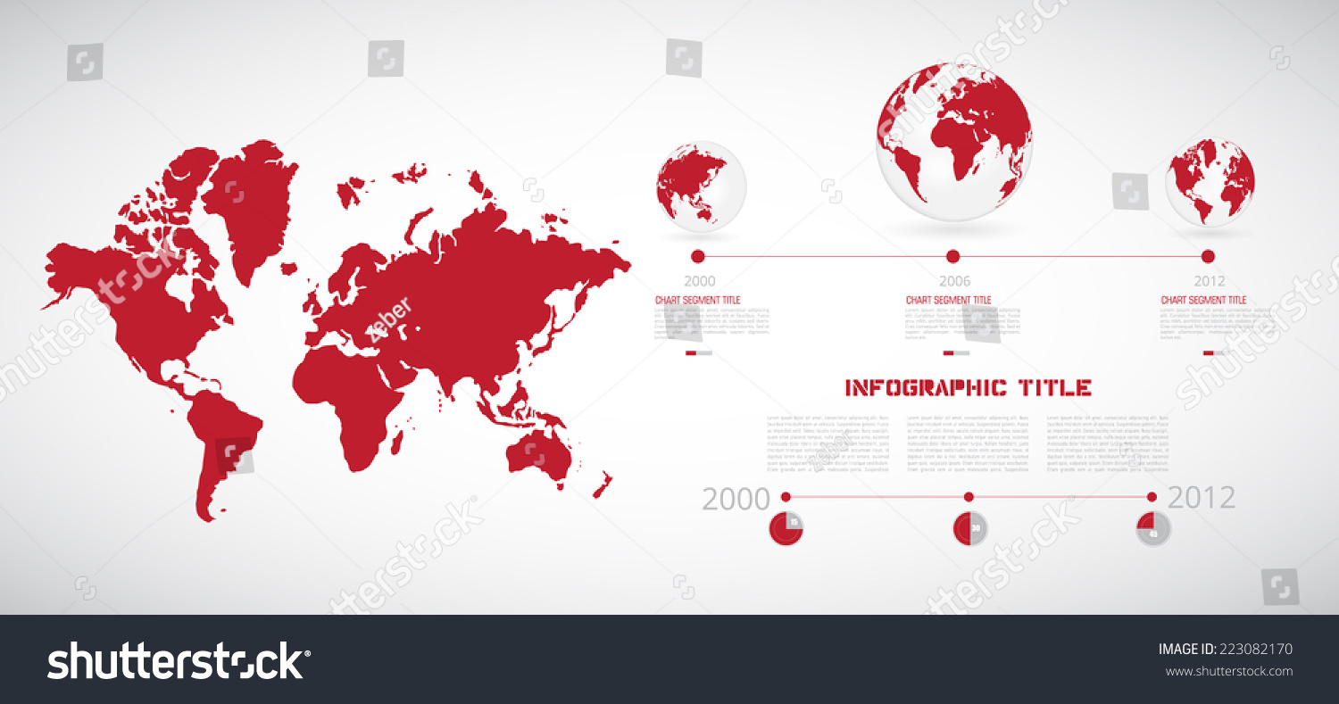 World Map Timeline Infographic Vector Design: เวกเตอร์สต็อก (ปลอดค่า ...