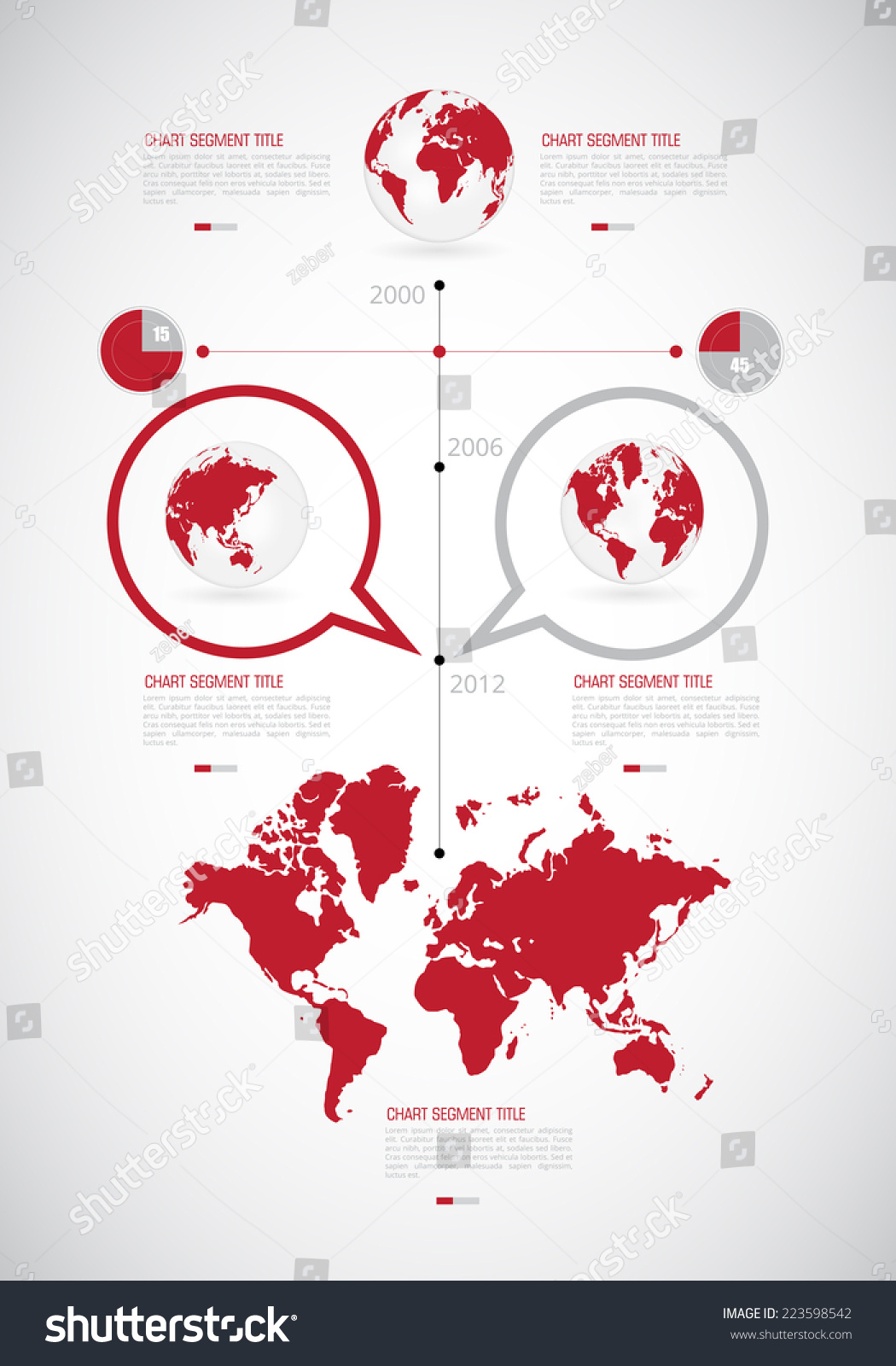 World Map Timeline Infographic Vector Design: เวกเตอร์สต็อก (ปลอดค่า ...