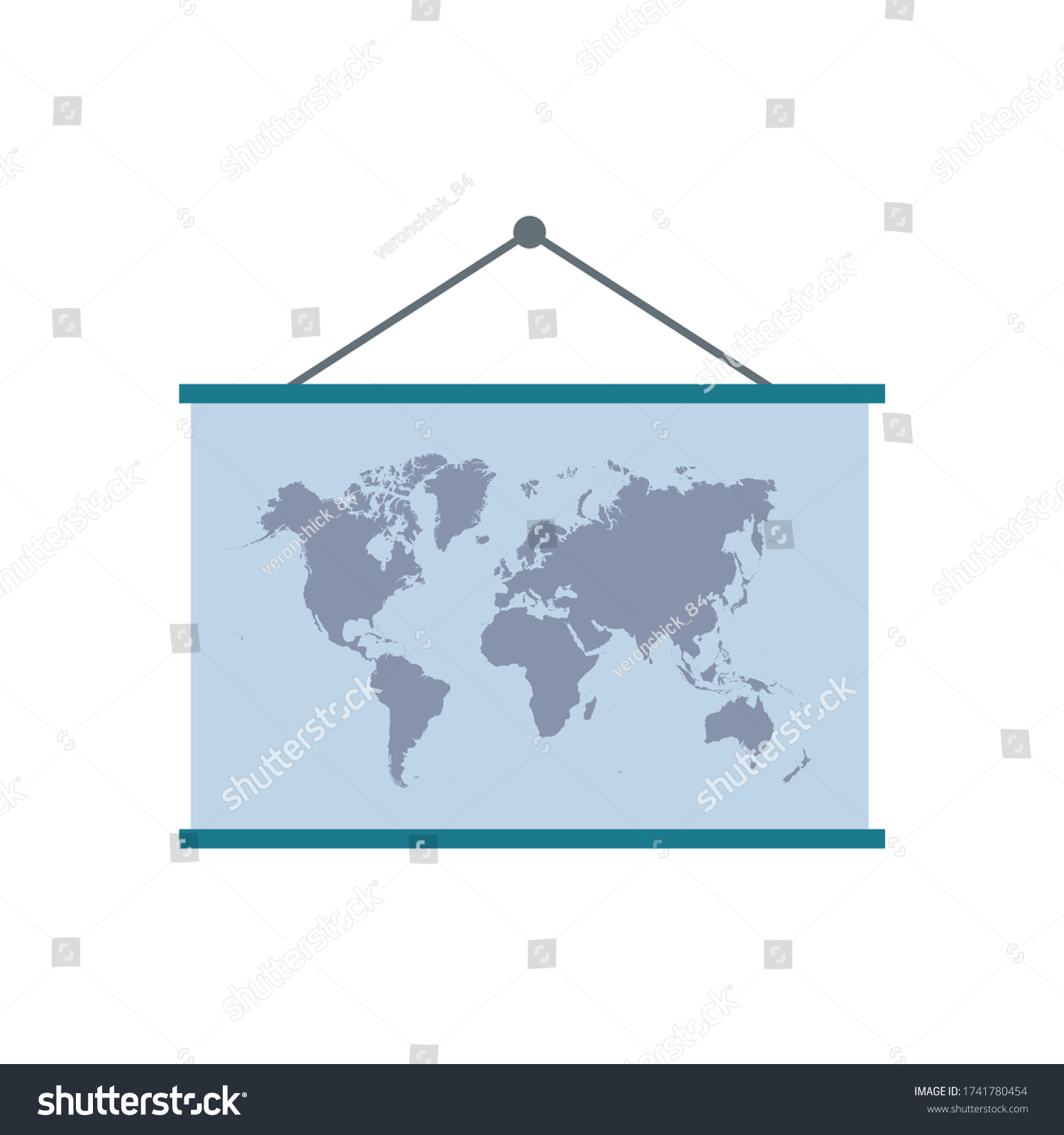World Map Vector Icon Earth Icon Stock Vector (Royalty Free) 1741780454 ...