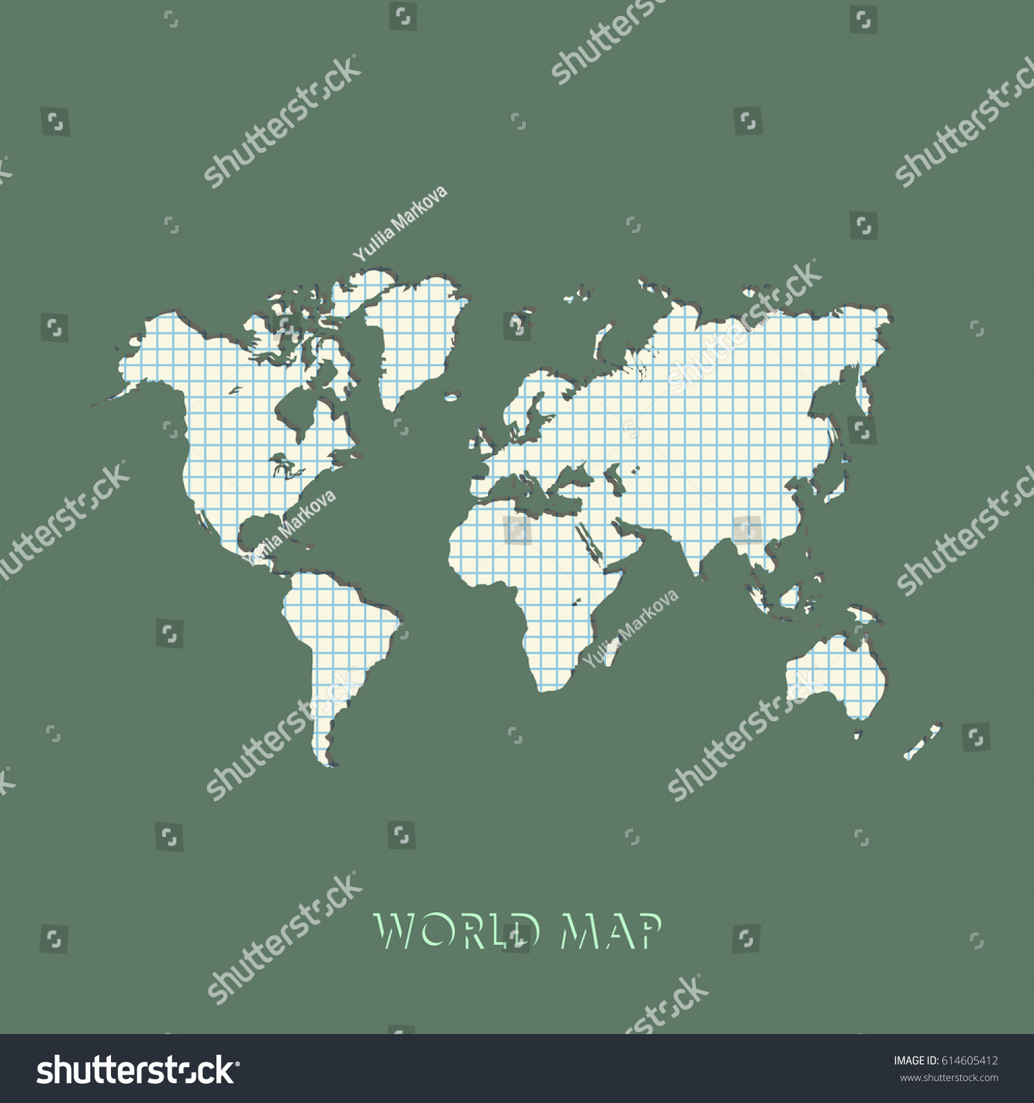 World Map Vector Illustration Mercator Projection Stock Vector (Royalty ...