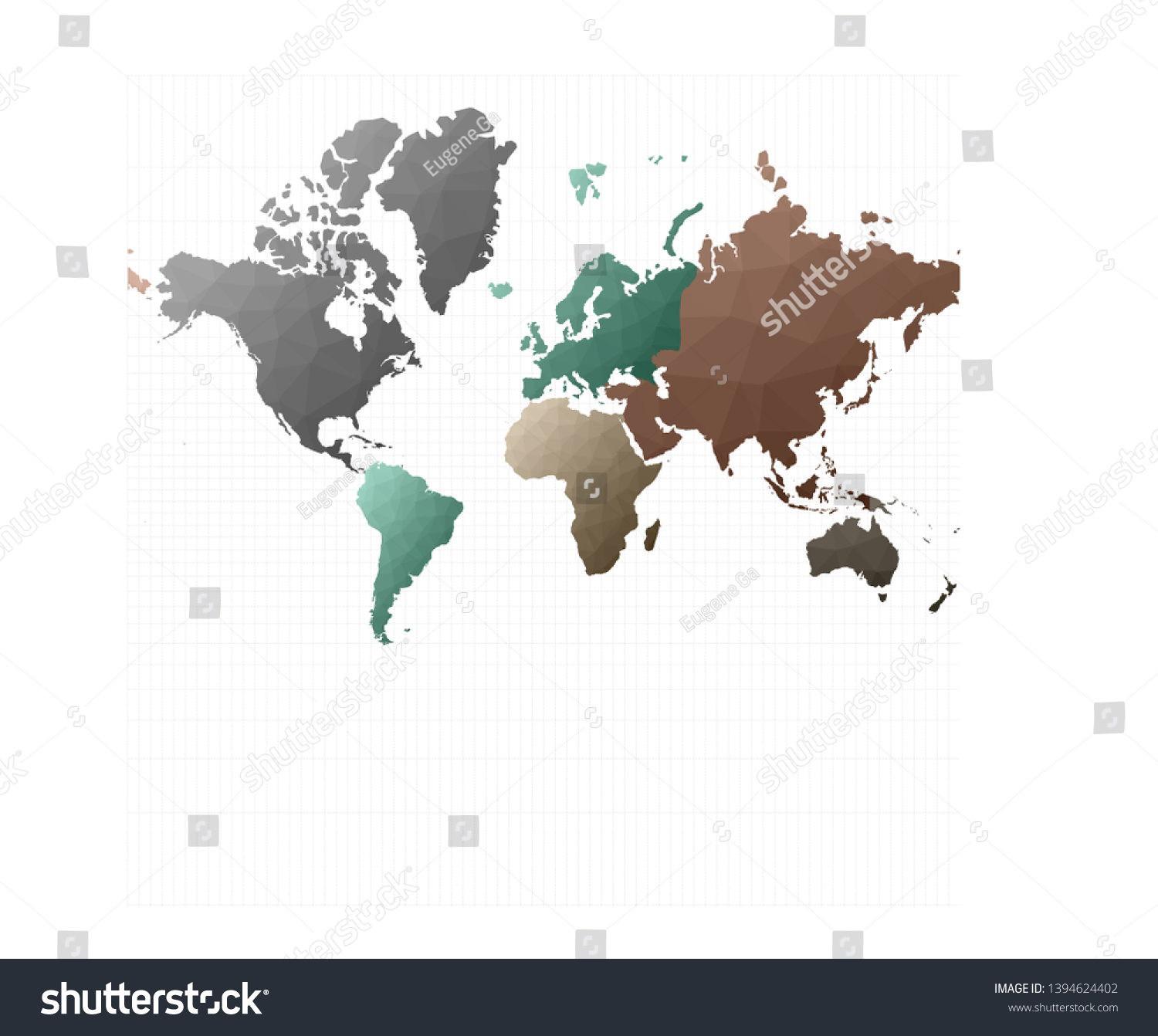 World Map Vector Mercator Projection Exotic Stock Vector (Royalty Free ...