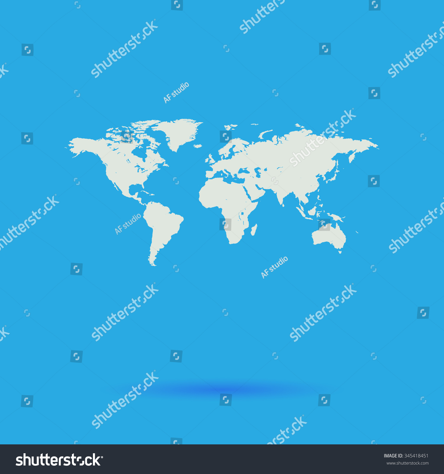 World Map White Flat Vector Simple: vector de stock (libre de regalías ...