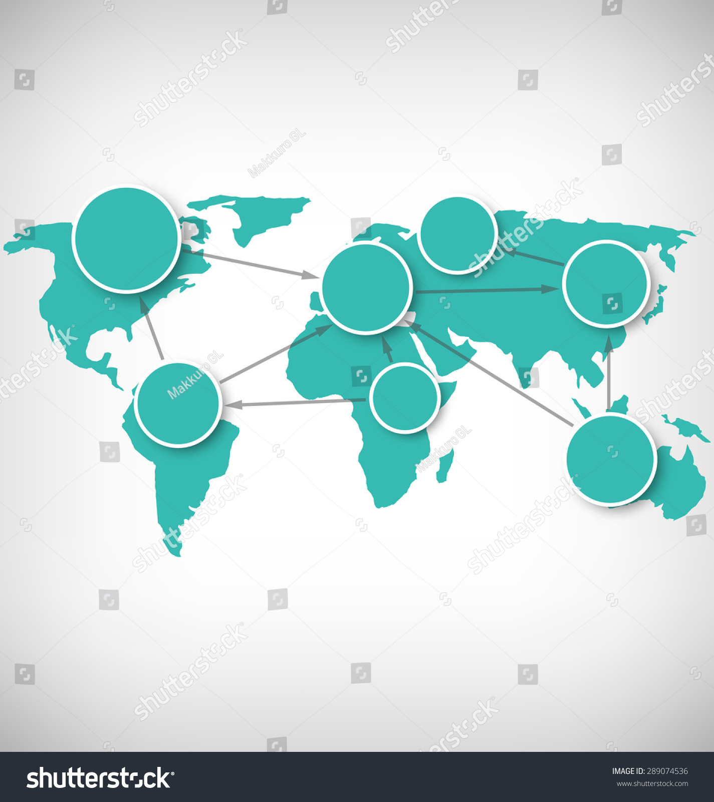 World Map Circle Information Marks On: vector de stock (libre de ...
